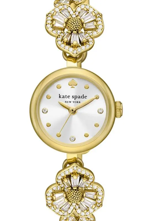 Kate Spade New York Monroe Floral Crystal Strap Watch - Gold  display picture 1