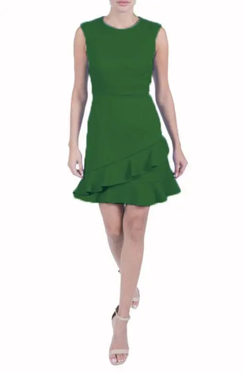 Julia Jordan Double Flounce Sleeveless Dress - Grass