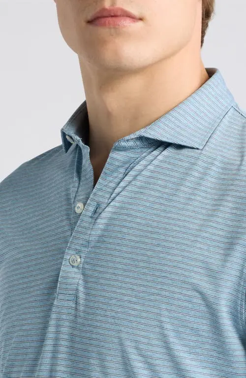 Johnnie-o Michael Stripe Performance Golf Polo - Carbon Navy