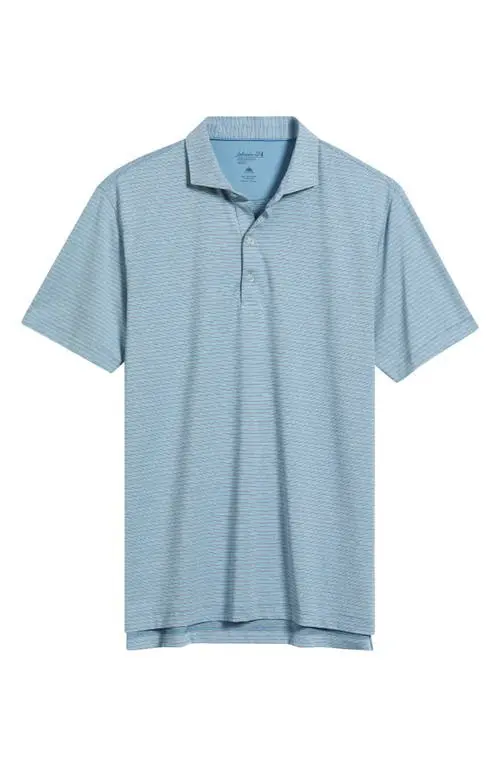 Johnnie-o Michael Stripe Performance Golf Polo - Carbon Navy