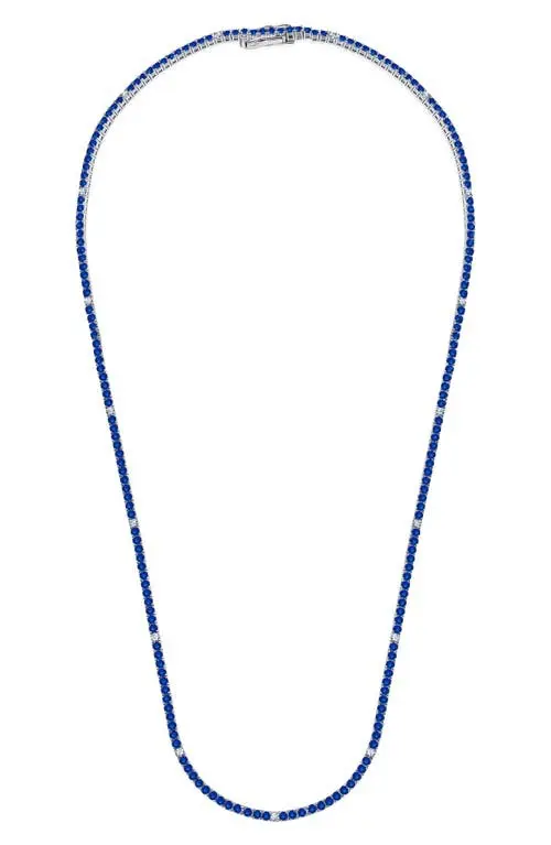 CRISLU Cubic Zirconia Tennis Necklace - Sapphire