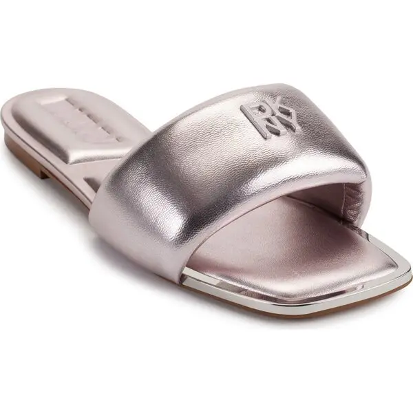 Dkny Metallic Slide Sandal - Dusty Rose