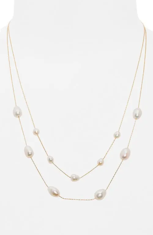 Nordstrom Genuine Freshwater Pearl Adjustable Layered Necklace