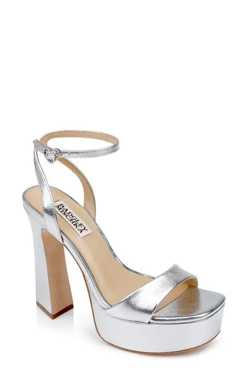 Badgley Mischka Caia Platform Sandal - Silverleat