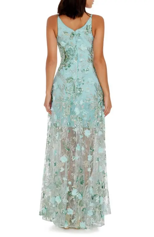 slim fit dress slacks Dress The Population Sidney Gown - Green main image 1