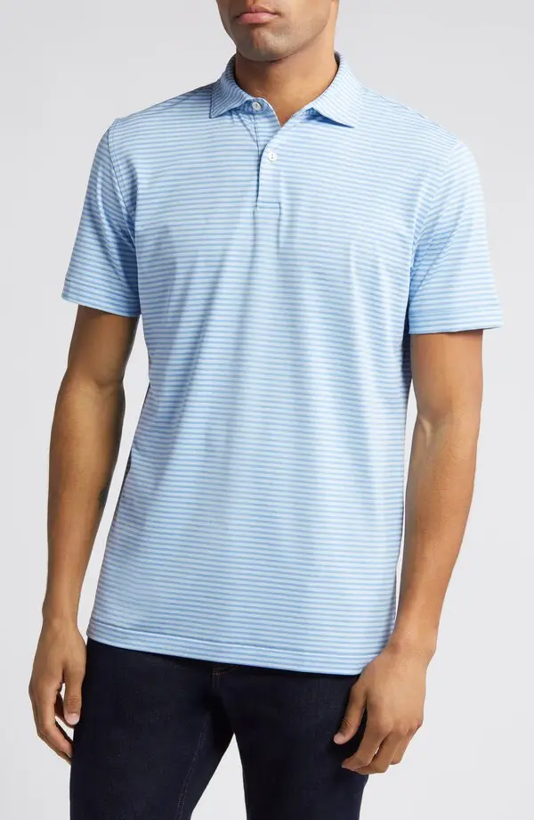 Peter Millar Sawyer Stripe Performance Golf Polo