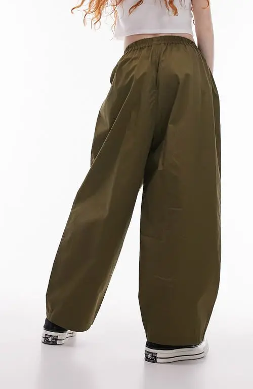 Topshop Pleated Balloon Pants In Khaki 50% Off Editorialist