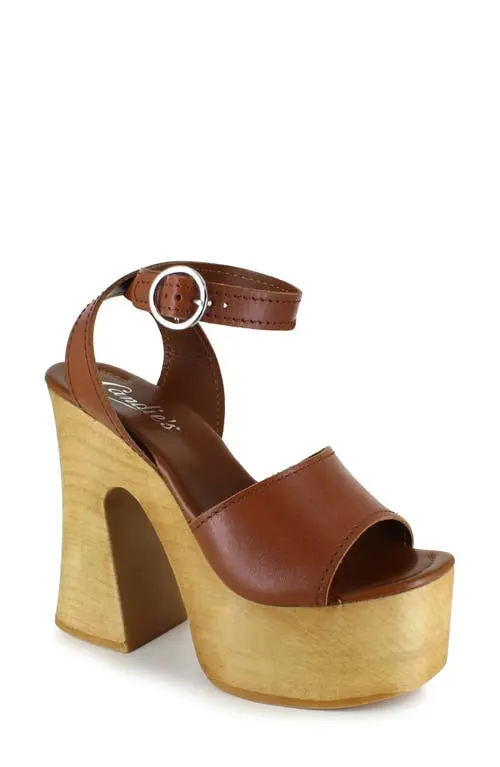 CANDIE'S Ida Platform Sandals - Tan Leather