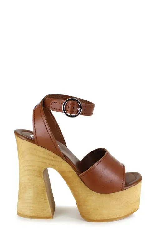 CANDIE'S Ida Platform Sandals - Tan Leather