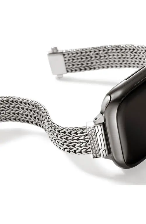 John Hardy Sterling Diamond Pavé Apple Watch Band - Silver