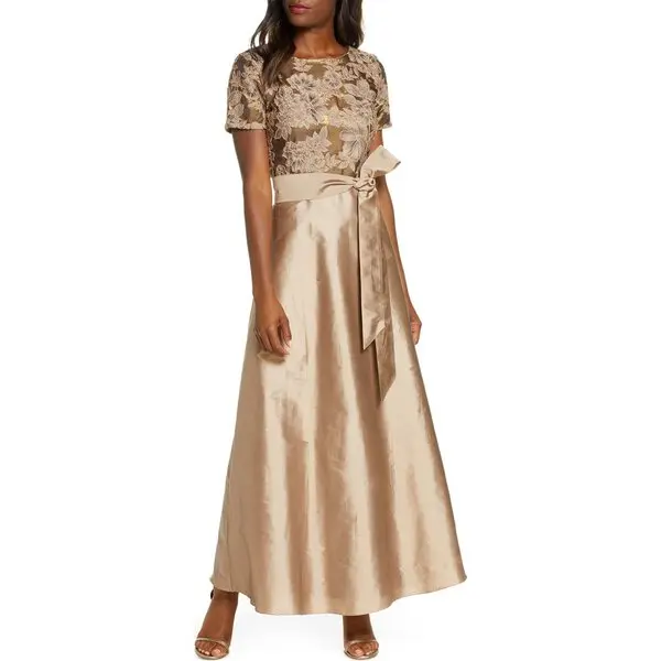 Pisarro Nights Beaded Taffeta Gown