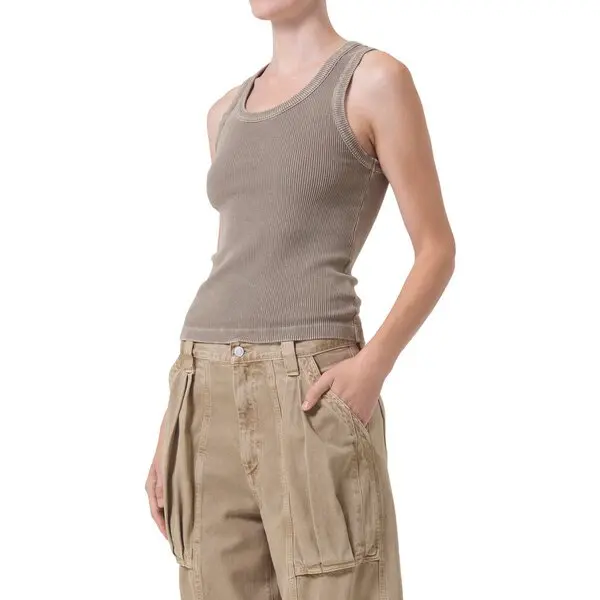 AGOLDE Poppy Rib Tank - Trail