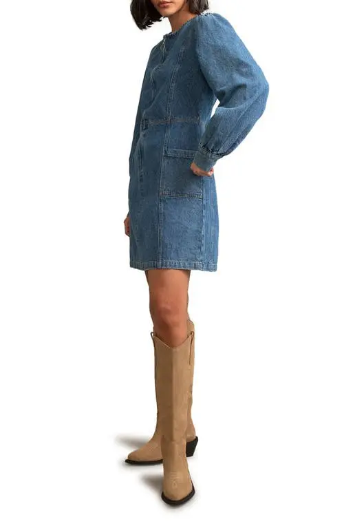 NOBODY'S CHILD Highgate Long Sleeve Denim Minidress