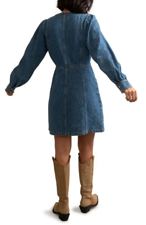 NOBODY'S CHILD Highgate Long Sleeve Denim Minidress