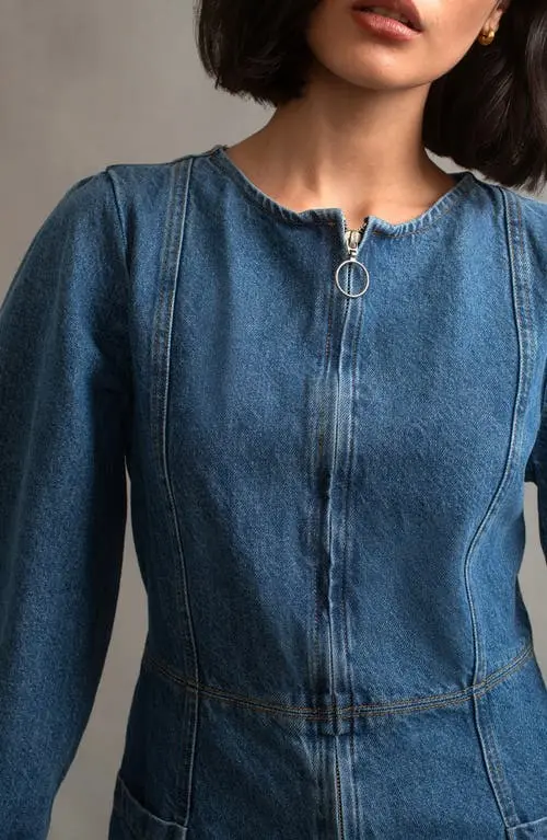 NOBODY'S CHILD Highgate Long Sleeve Denim Minidress