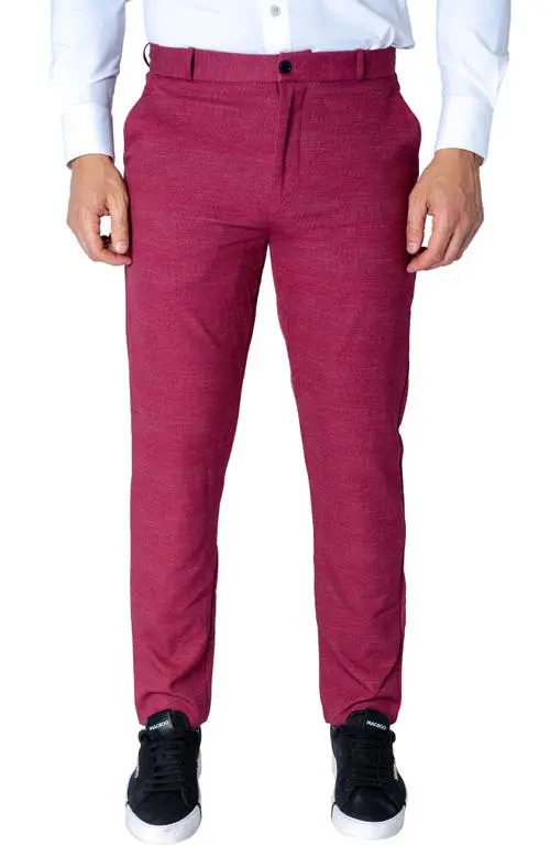 MACEOO Slim Fit Stretch Trousers - Red