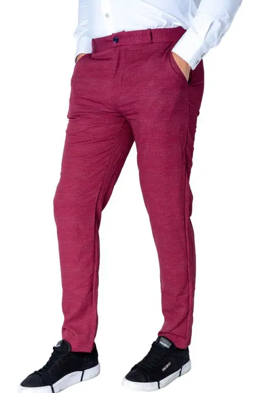 MACEOO Slim Fit Stretch Trousers - Red