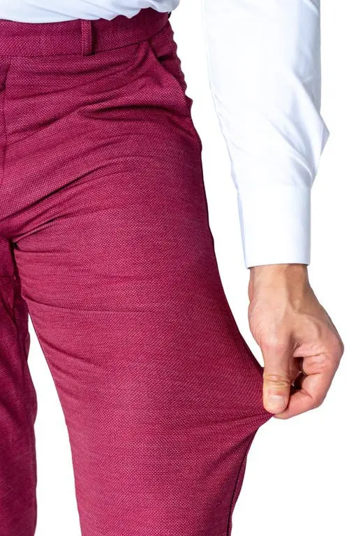 MACEOO Slim Fit Stretch Trousers - Red