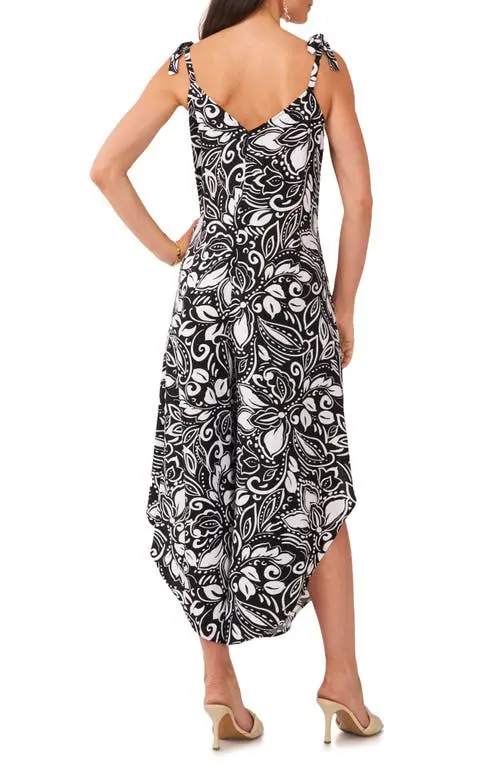 Vince Camuto Tie Shoulder Crop Asymmetric Wide Leg Jumpsuit