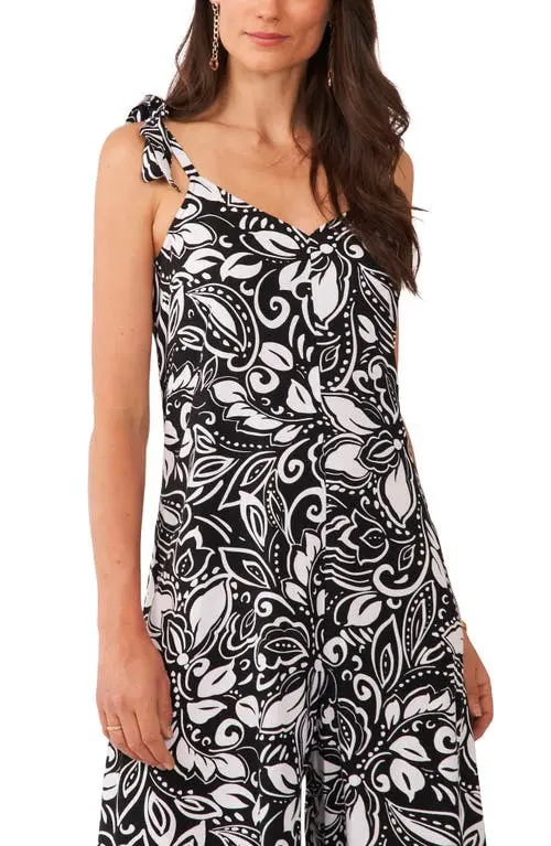 Vince Camuto Tie Shoulder Crop Asymmetric Wide Leg Jumpsuit