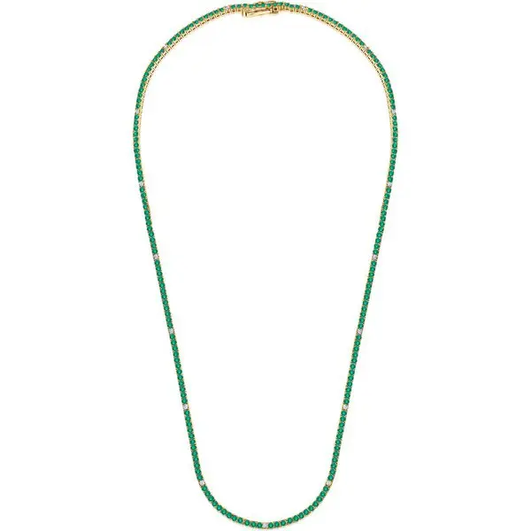 CRISLU Cubic Zirconia Tennis Necklace - Emerald