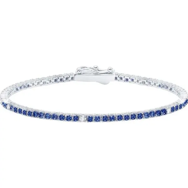 CRISLU Cubic Zirconia Tennis Bracelet - Sapphire
