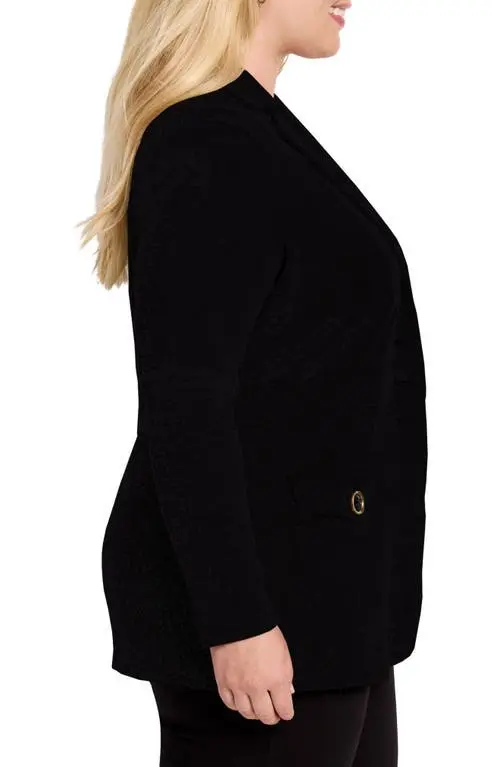 NIC+ZOE Editor Knit Blazer - Black Onyx