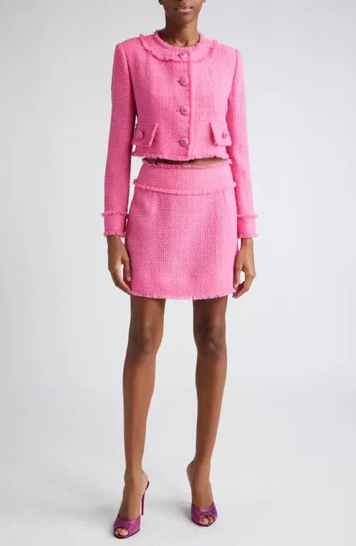 Dolce & Gabbana Crop Raschel Tweed Jacket - Rosa