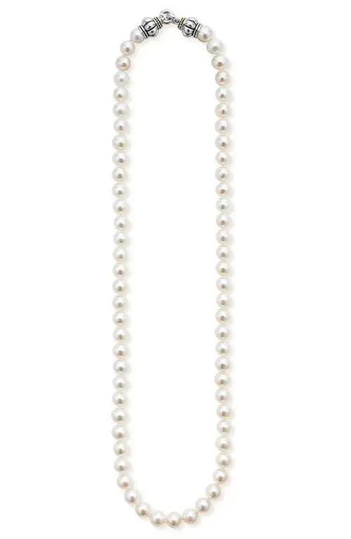 Lagos Luna Freshwater Pearl Necklace - Silver