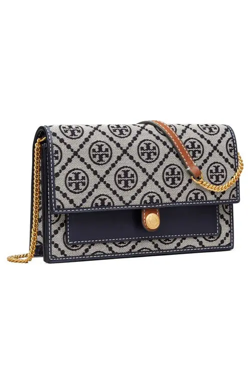 Tory Burch T Monogram Wallet On A Chain - Tory Navy
