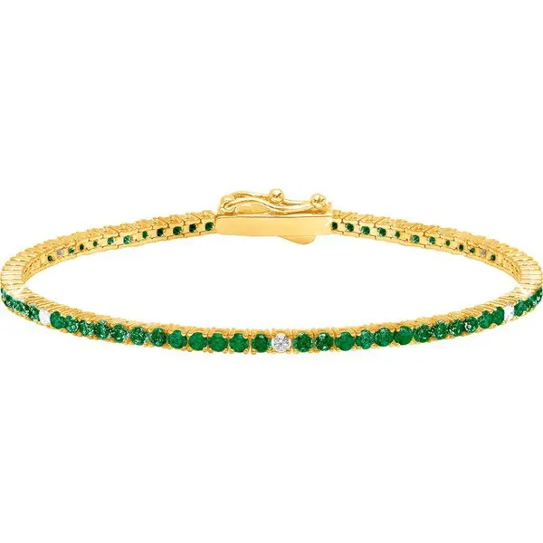 CRISLU Cubic Zirconia Tennis Bracelet - Emerald