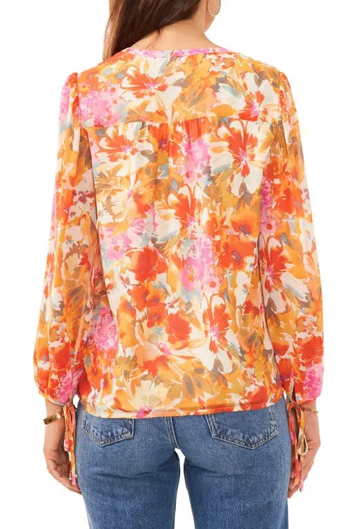 Vince Camuto Floral Print Ruffle Top