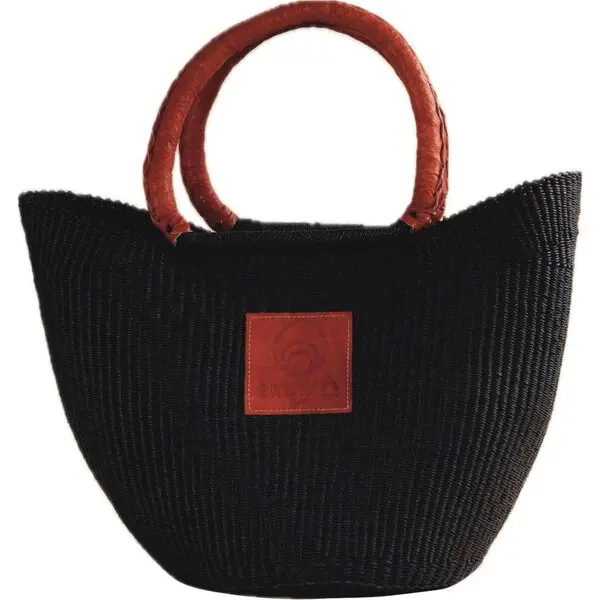 Brother Vellies Sailboat Woven Raffia Basket Tote