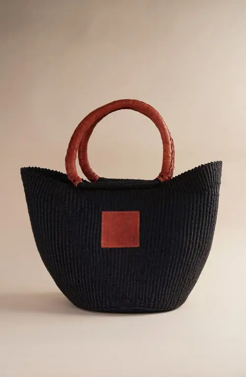 Brother Vellies Sailboat Woven Raffia Basket Tote