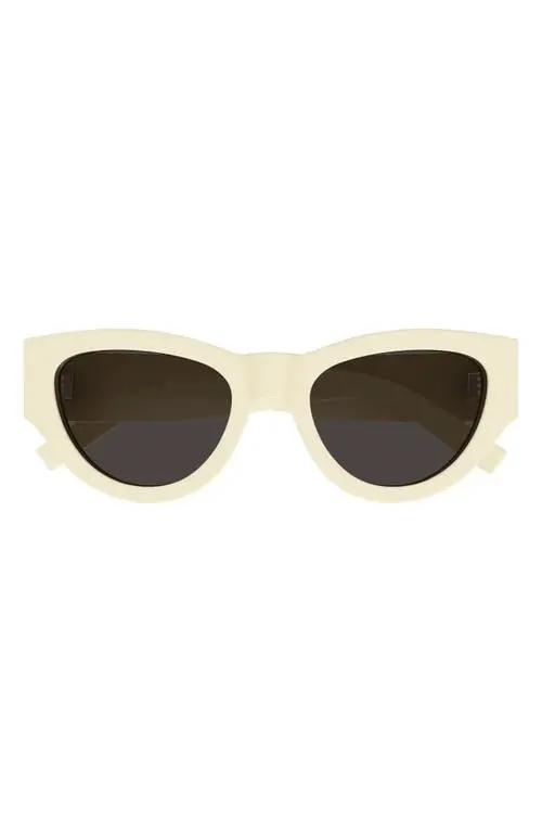 Saint Laurent 53mm Cat Eye Sunglasses - Ivory
