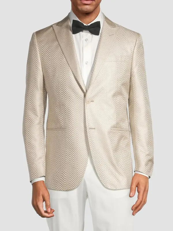 Corneliani Silk Chevron Dinner Jacket