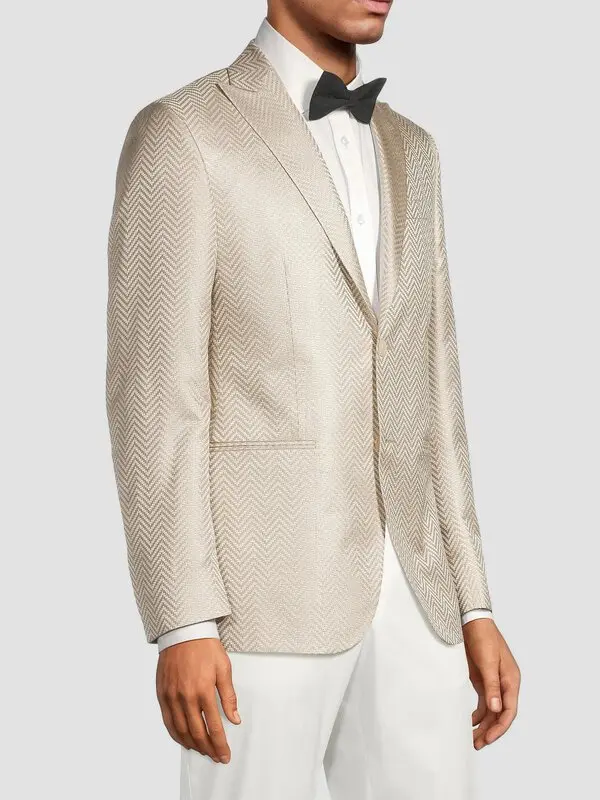 Corneliani Silk Chevron Dinner Jacket