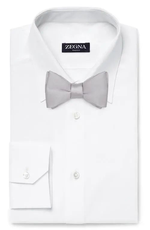 Zegna Silk Bow Tie - Light Grey Solid