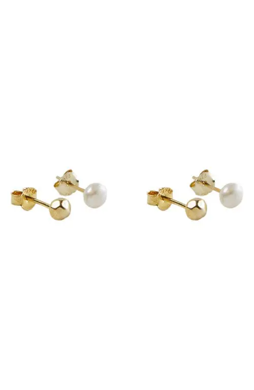 Argento Vivo Mismatched Stud Earrings - Gold