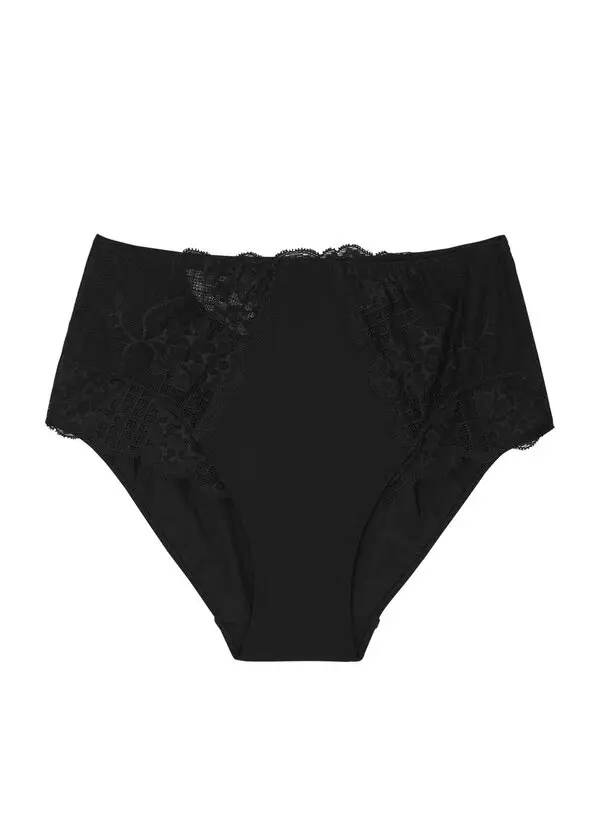 Simone Perele Reve Panelled Lace Briefs - Black