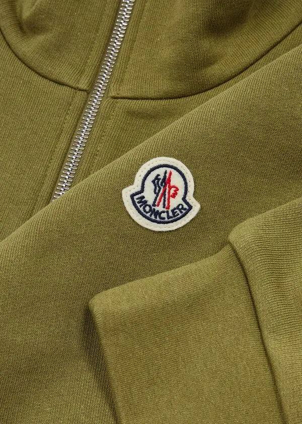 Moncler Half-zip Cotton Sweatshirt - Khaki