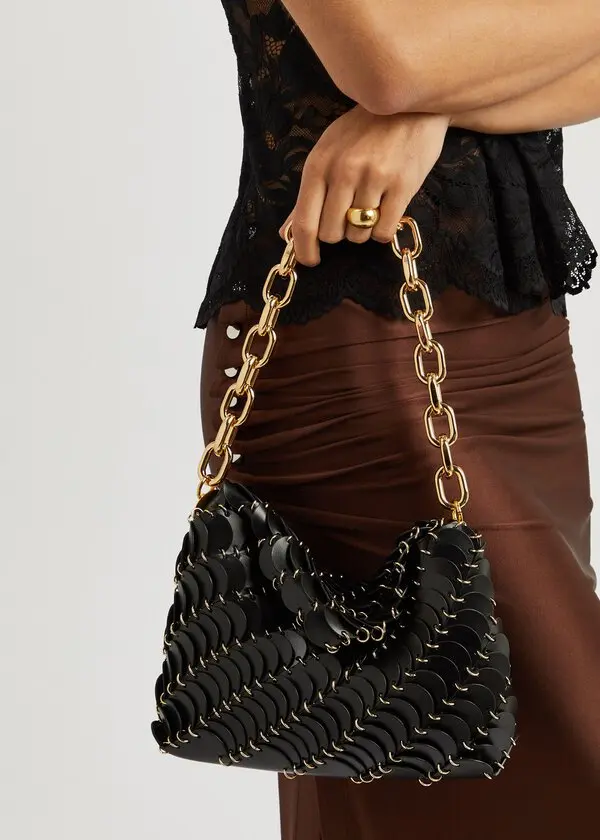 Rabanne Paco Disc Leather Shoulder Bag