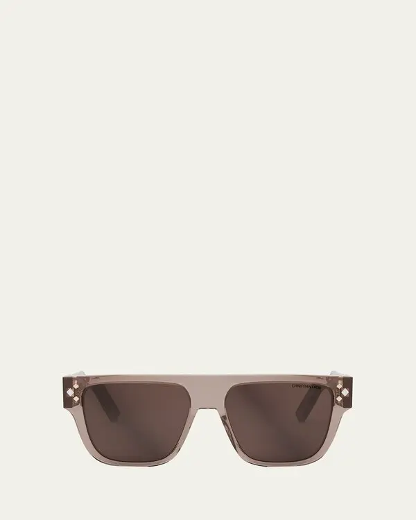 Dior Cd Diamond S6i Square Sunglasses - Shiny Pink / Brown