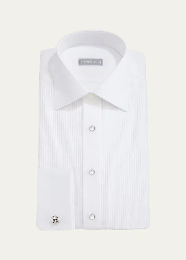 Stefano Ricci Pleated Tuxedo Shirt