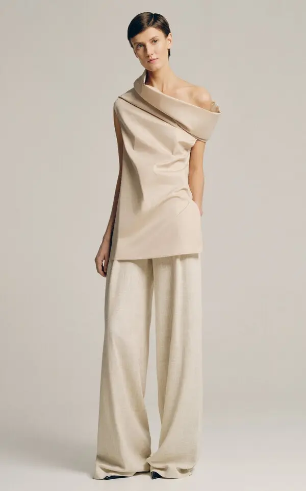 SEV Asymmetric Stretch-cotton Top