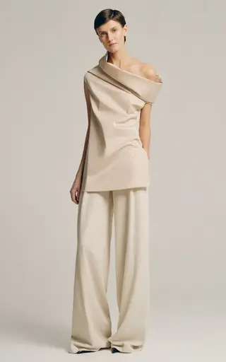 SEV Asymmetric Stretch-cotton Top