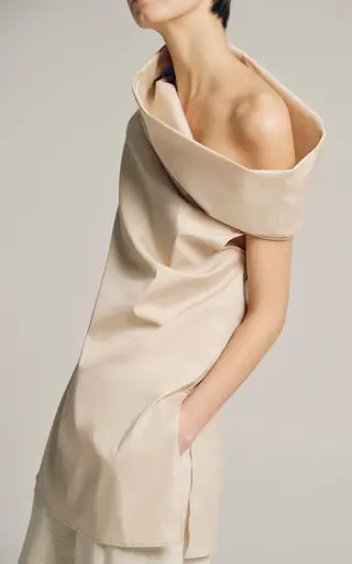 SEV Asymmetric Stretch-cotton Top