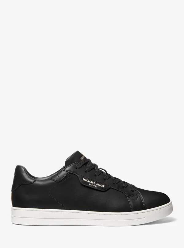 Michael Kors Keating Leather Sneaker In Size By - Black