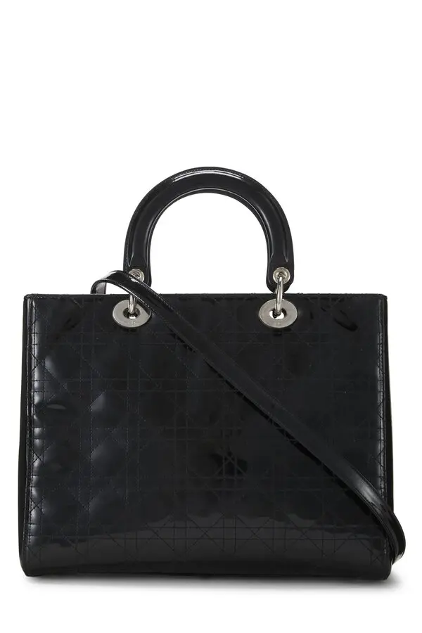 Dior Cannage Patent Leather Lady - Black