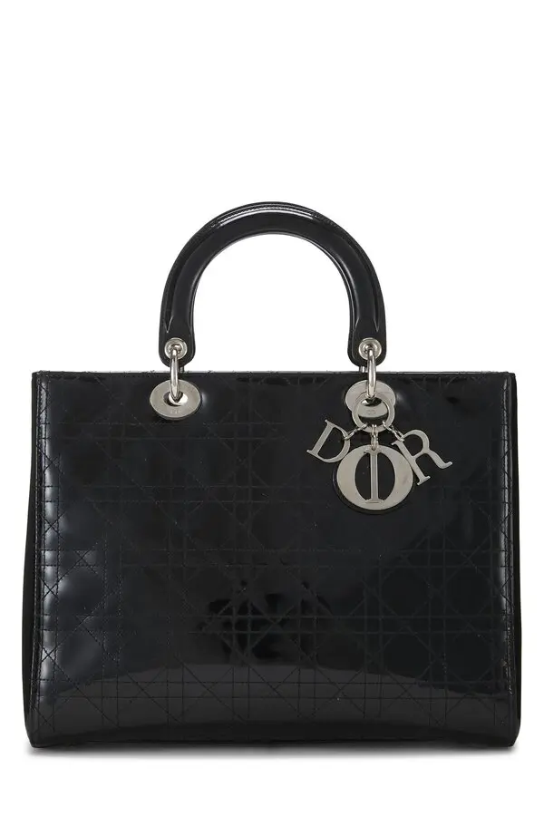 Dior Cannage Patent Leather Lady - Black